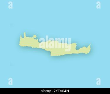 Map of Crete with shadows Stock Photo - Alamy