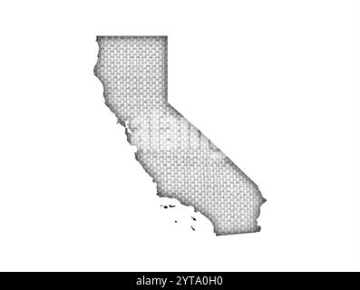 Map of California on old linen Stock Photo - Alamy