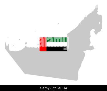 Map and flag of United Arab Emirates on weathered concrete Stock Photo ...