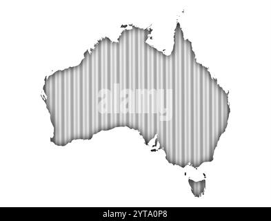 Map of Australia on corrugated iron Stock Photo - Alamy