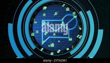 Email icon image over binary code background Stock Photo - Alamy
