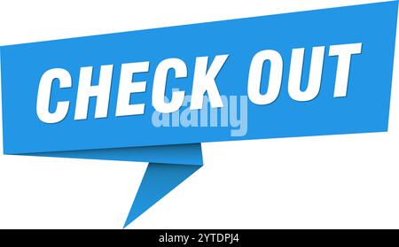 check out banner template. ribbon label sticker. sign Stock Vector ...