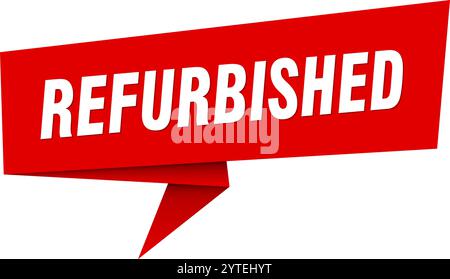 refurbished banner template. ribbon label sticker. sign Stock Vector ...