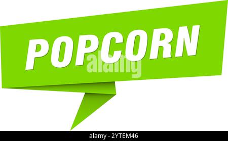 popcorn banner. popcorn speech bubble, label, sticker, ribbon, sign ...