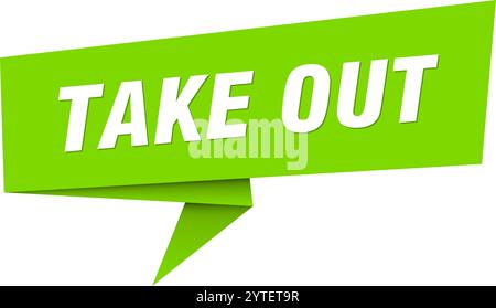 take out banner template. ribbon label sticker. sign Stock Vector Image ...