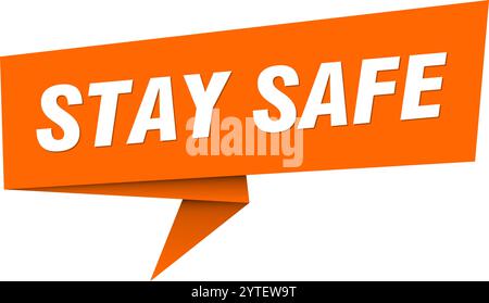 stay safe banner template. ribbon label sticker. sign Stock Vector ...