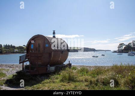 Wood Sauna on the beach at sunrise west Cork Ireland Stock Photo - Alamy