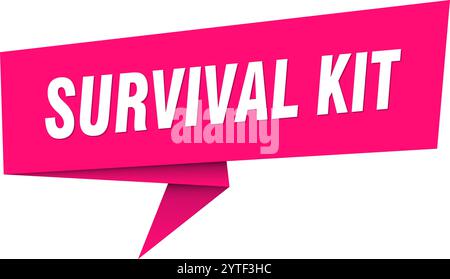 survival kit banner template. ribbon label sticker. sign Stock Vector ...
