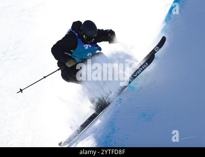 United States' Hunter Hess competes during the men's freestyle skiing ...
