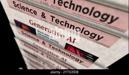 Generative AI artificial intelligence vintage news and newspaper ...