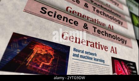 Generative AI artificial intelligence vintage news and newspaper ...