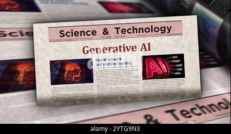 Generative AI artificial intelligence vintage news and newspaper ...