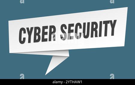 cyber security speech bubble. cyber security ribbon sign. cyber ...