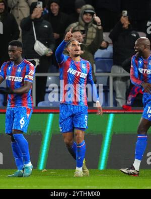 Crystal Palace's Maxence Lacroix celebrates during the English FA Cup ...