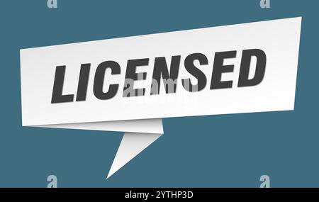licensed banner. licensed speech bubble, label, sticker, ribbon, sign ...