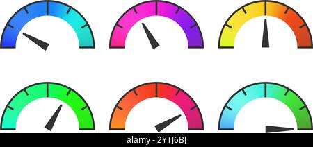 speedometer gauge meter icons. Vector illustration Stock Vector Image ...