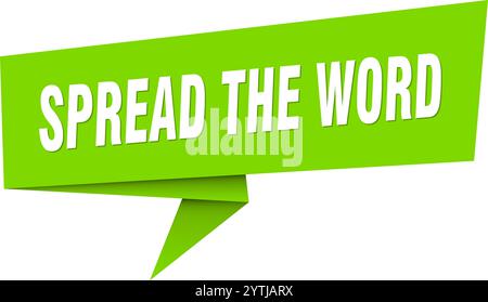spread the word banner template. ribbon label sticker. sign Stock ...