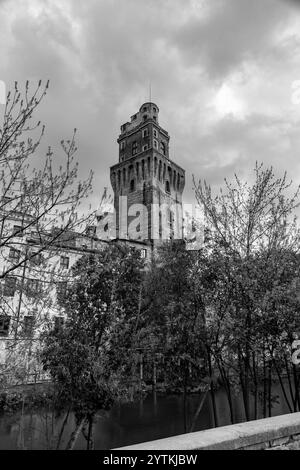 An exterior view of an old observatory building design in blue sky ...