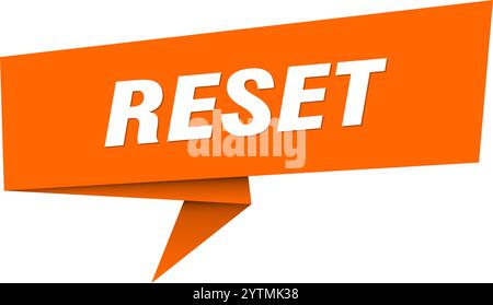 reset banner. reset speech bubble, label, sticker, ribbon, sign ...