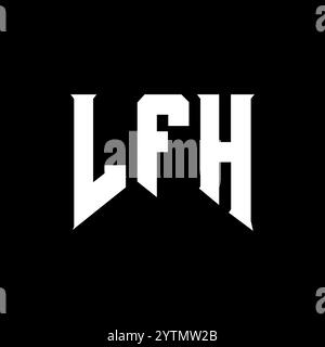 LFH letter logo design for technology company. LFH logo design black ...