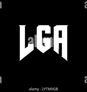 LGA letter logo design for technology company. LGA logo design black ...