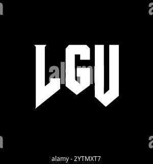 LGU letter logo design for technology company. LGU logo design black ...