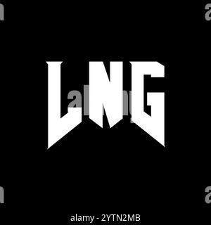 LNG letter logo design for technology company. LNG logo design black ...