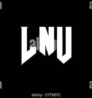 LNU letter logo design for technology company. LNU logo design black ...