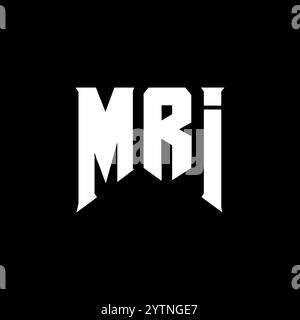 MRI letter logo design for technology company. MRI logo design black ...