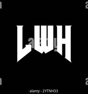 LWH letter logo design for technology company. LWH logo design black ...