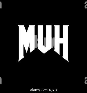 MUH letter logo design for technology company. MUH logo design black ...