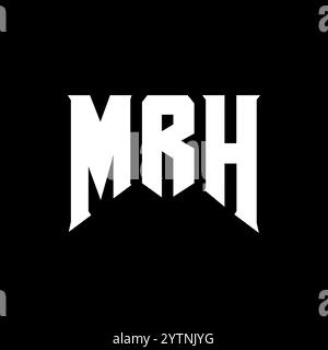 MRH letter logo design for technology company. MRH logo design black ...