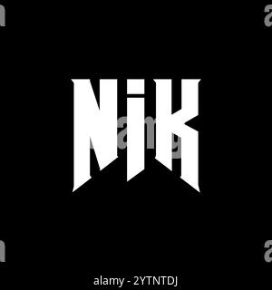 NIK letter logo design for technology company. NIK logo design black ...
