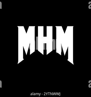 MHM letter logo design for technology company. MHM logo design black ...