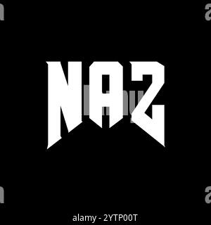 NAZ letter logo design for technology company. NAZ logo design black ...