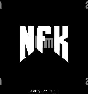 NFK letter logo design for technology company. NFK logo design black ...