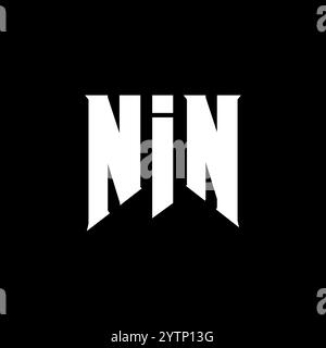 NIN letter logo design for technology company. NIN logo design black ...