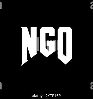 NGO letter logo design for technology company. NGO logo design black ...