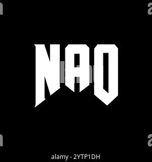 NAO letter logo design for technology company. NAO logo design black ...