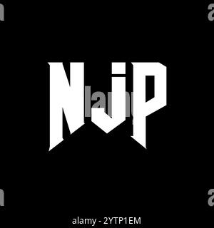 NJP letter logo design for technology company. NJP logo design black ...