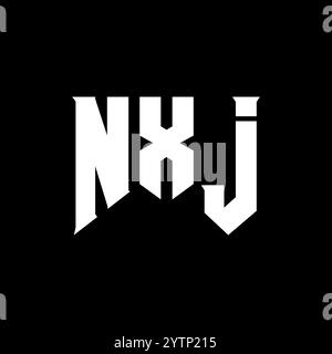 NXJ letter logo design for technology company. NXJ logo design black ...