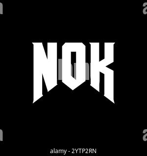 NOK letter logo design for technology company. NOK logo design black ...