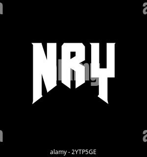 NRY letter logo design for technology company. NRY logo design black ...