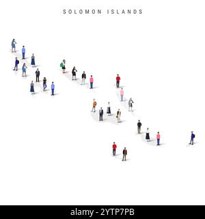 Solomon Islands People Icon Map. People Crowd in the Shape of a Map of ...