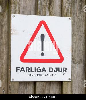 'Caution' sign warning visitors of the presence of adder snakes on ...