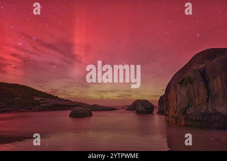 Aurora Australis above the Williams Bay National Park, Denmark, Western ...