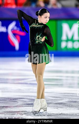 Yihan WANG (CHN), during Junior Women Short Program, at the ISU World Junior Figure Skating ...