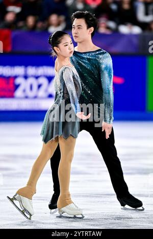 Jiaxuan ZHANG & Yihang HUANG (CHN), during Junior Pairs Short Program ...