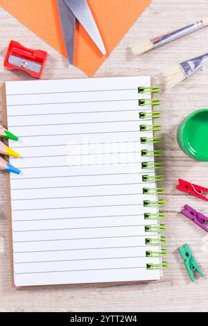 Notebook for notes and stationery accessories used for learning at ...