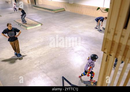 Skateboarders in Indoor Skate Hall SKATEHALLE WIEN, SKATEBOARD CLUB ...